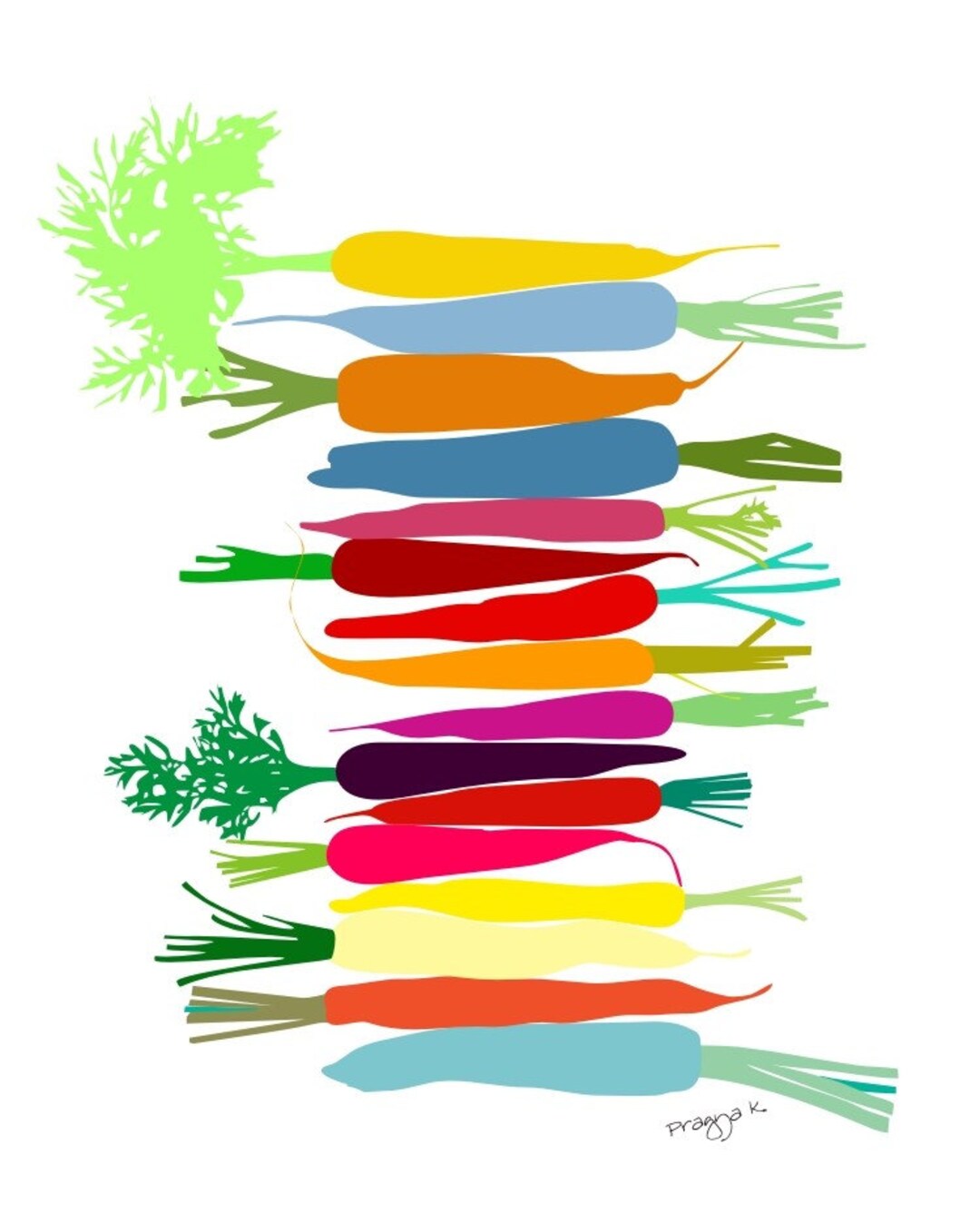 Art Print - Original Art Print - Carrot Decor - Carrot Illustration ...