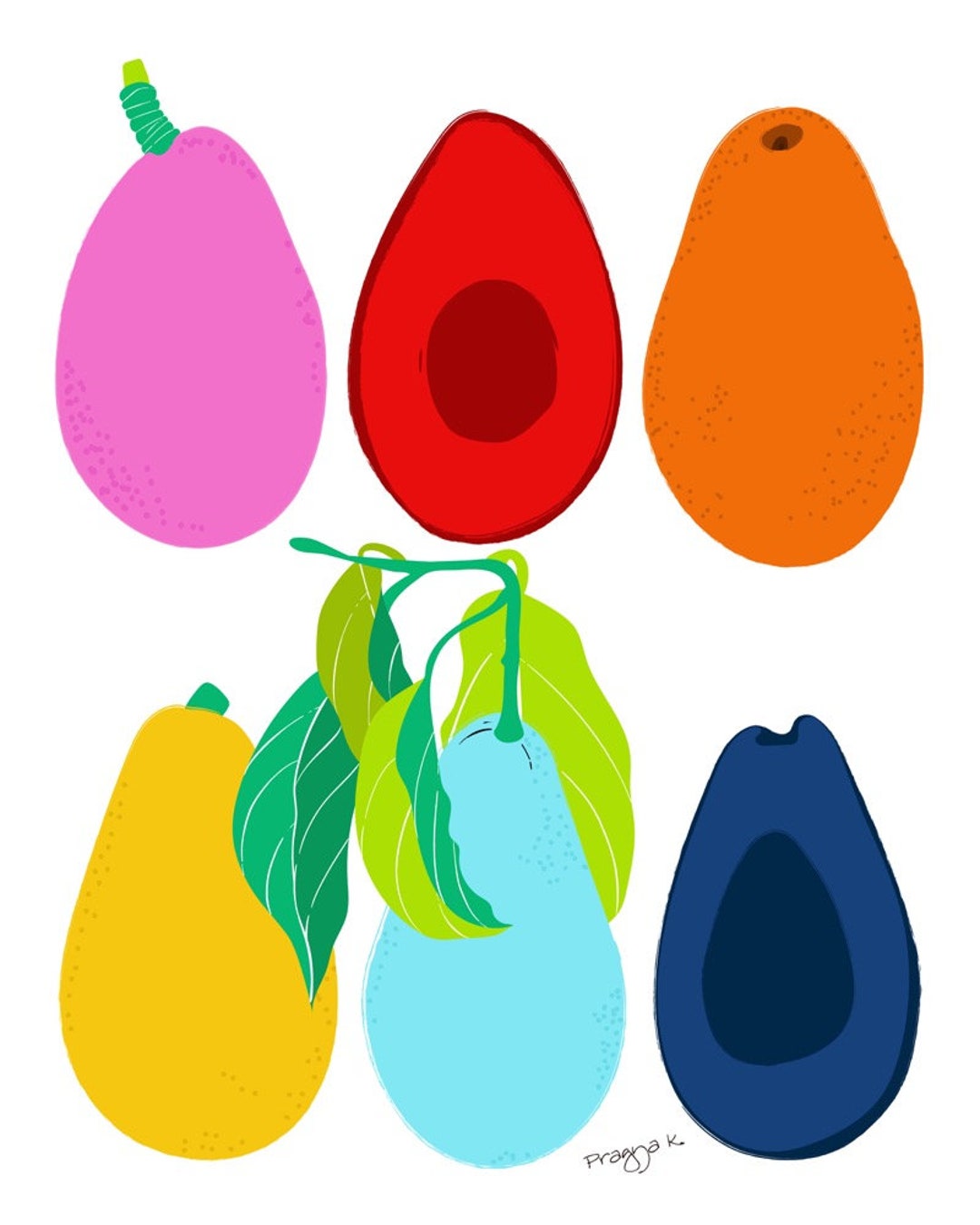 Kitchen Art Print, Avocado Print, Vegetable Art Print, Food ...