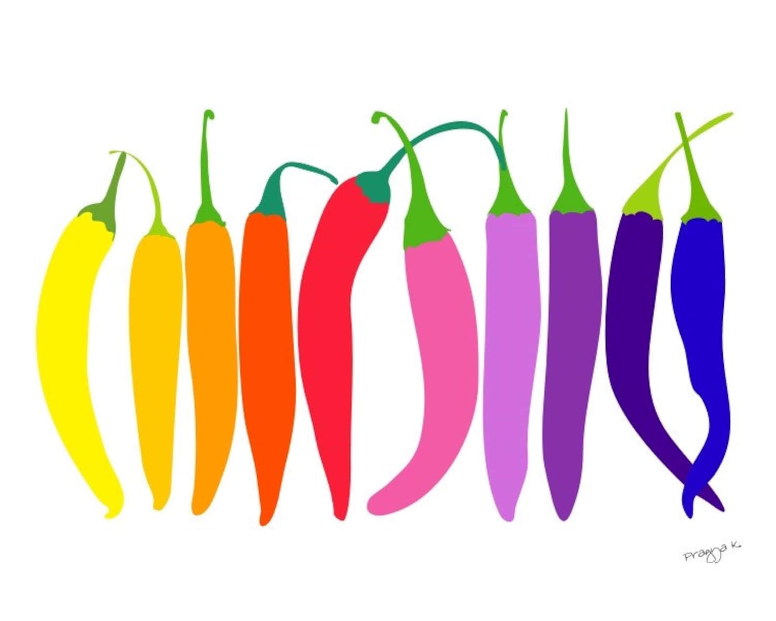 Kitchen Art Chili Print Chili Art Vegetable Art Kitchen - Etsy