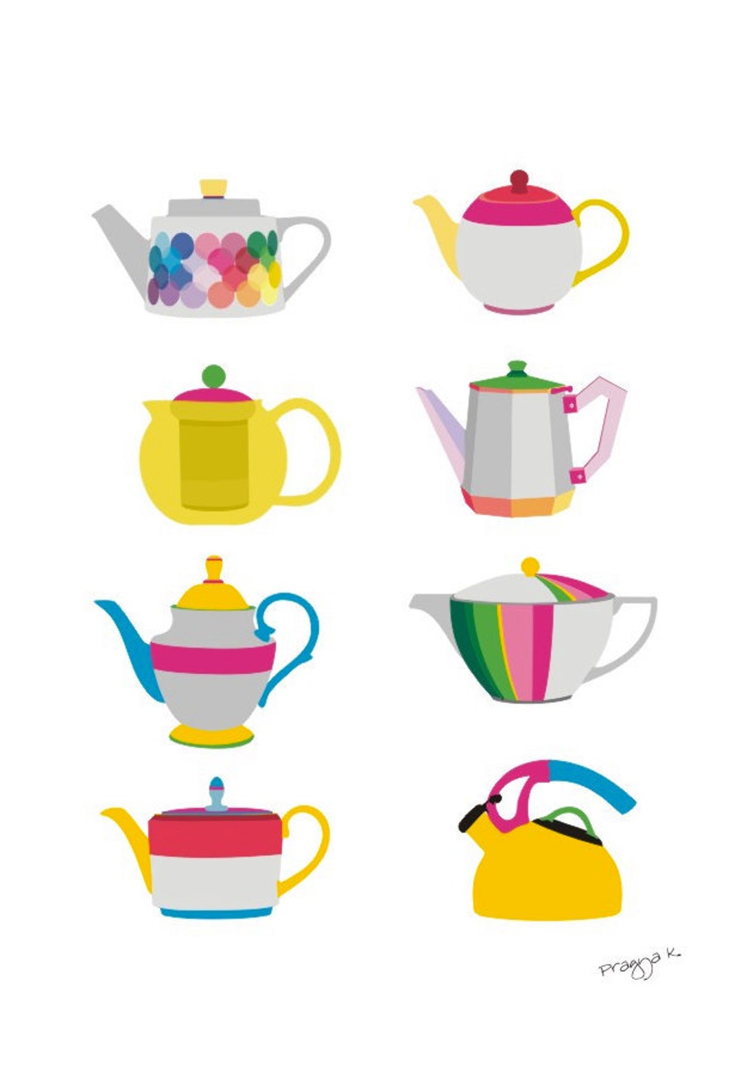 Tea Print - Teapots - Kitchen Art Print, Art for Kitchen, Tea Wall Art ...
