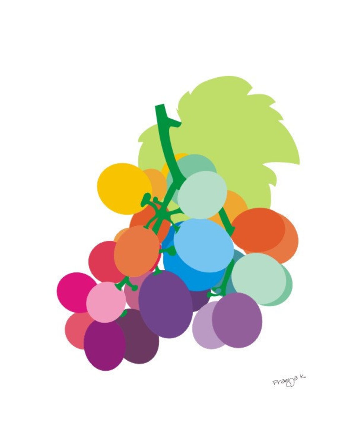 Kitchen Art Work, Grape Print, Fruit Art, Fruit Print, Modern Kitchen ...