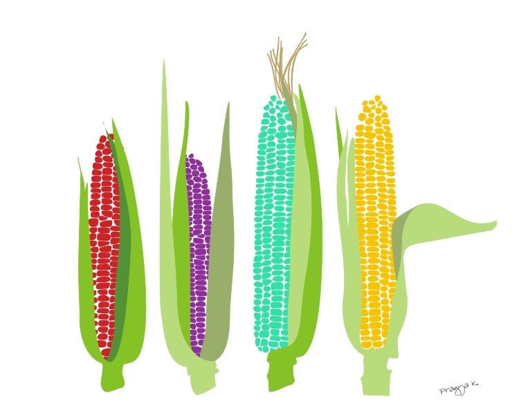 Colorful Corn Art Print: Modern Kitchen Wall Decor (digital Print) - Etsy