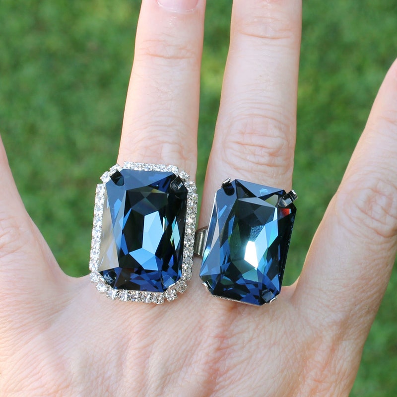 Dark Blue Ring - Etsy