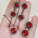 Scarlet Red Clip on Earring European Crystal Scarlet Red Square Bridal ...