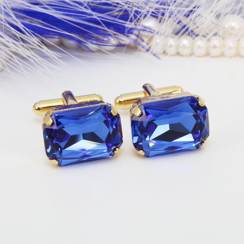 Sapphire Cuff Links for Men - Etsy