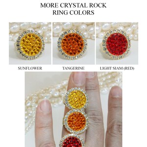 Yellow Crystal Ring Canary Yellow Cocktail Ring European - Etsy Israel
