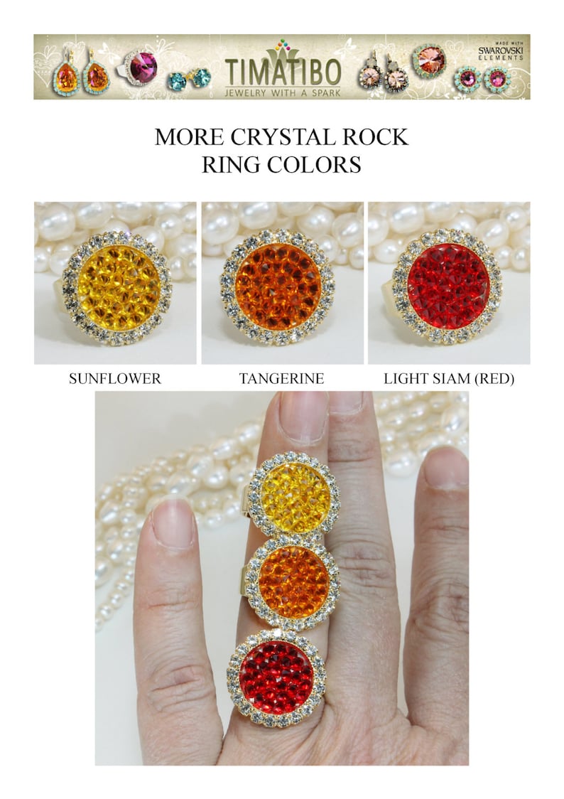 Choose your color Ring Design Your Own Ring Sparkly Cocktail | Etsy