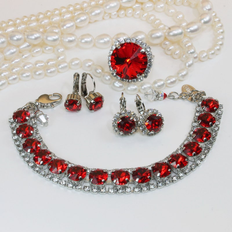 Red Jewelry Set - Etsy