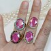 Pink Black Ring Magenta Opal Crystal European Ring Valentine's Gift ...