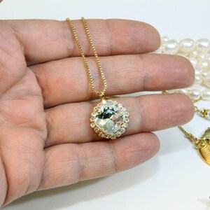 Ice Blue Necklace Bridal Bridesmaids Duck Egg Blue Pendant European ...