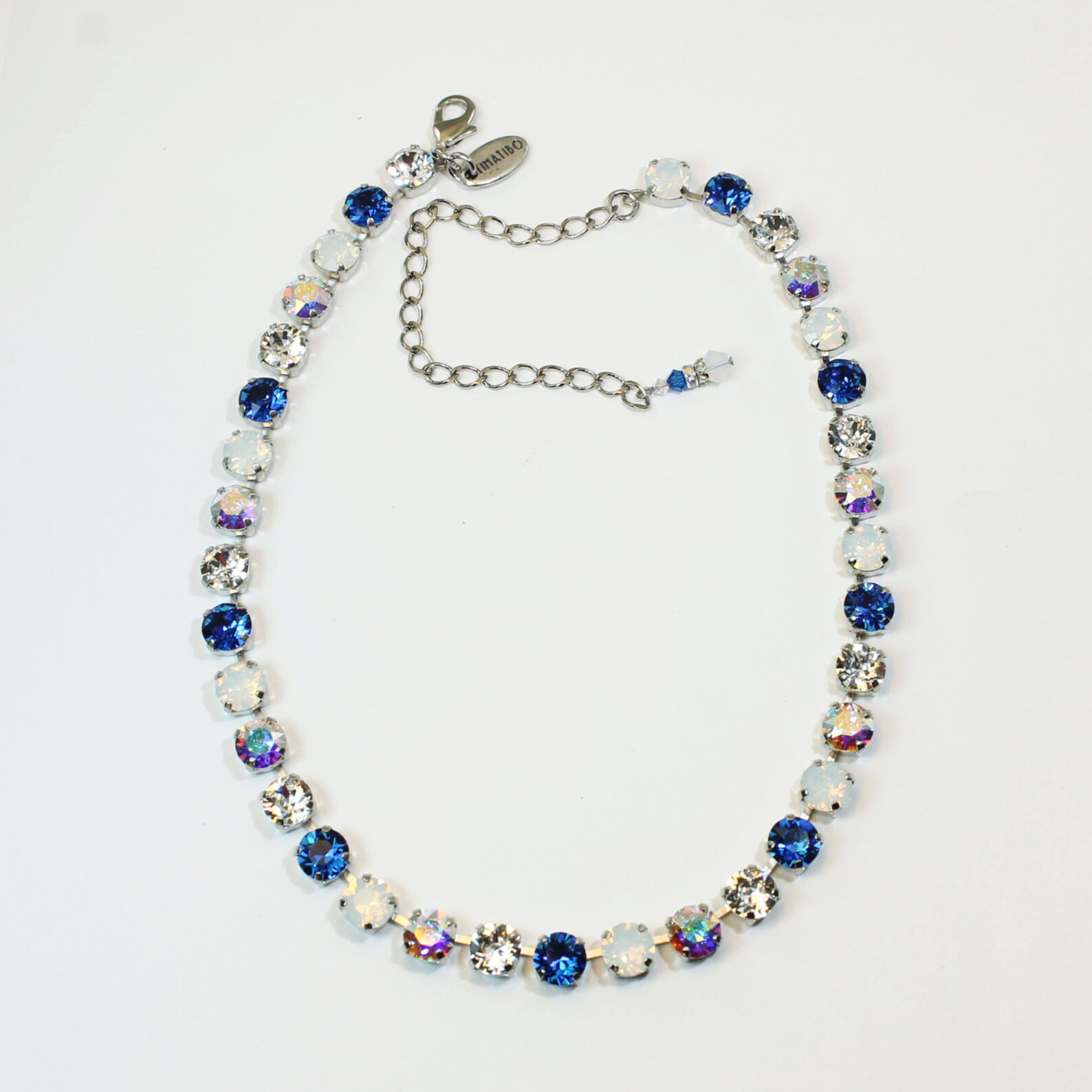 Blue Cobalt White Necklace Game Day Royal Blue Crystal - Etsy