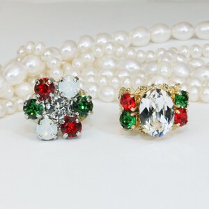 Christmas Rings for Women, Statement Cocktail Rings, Secret Santa Gift ...