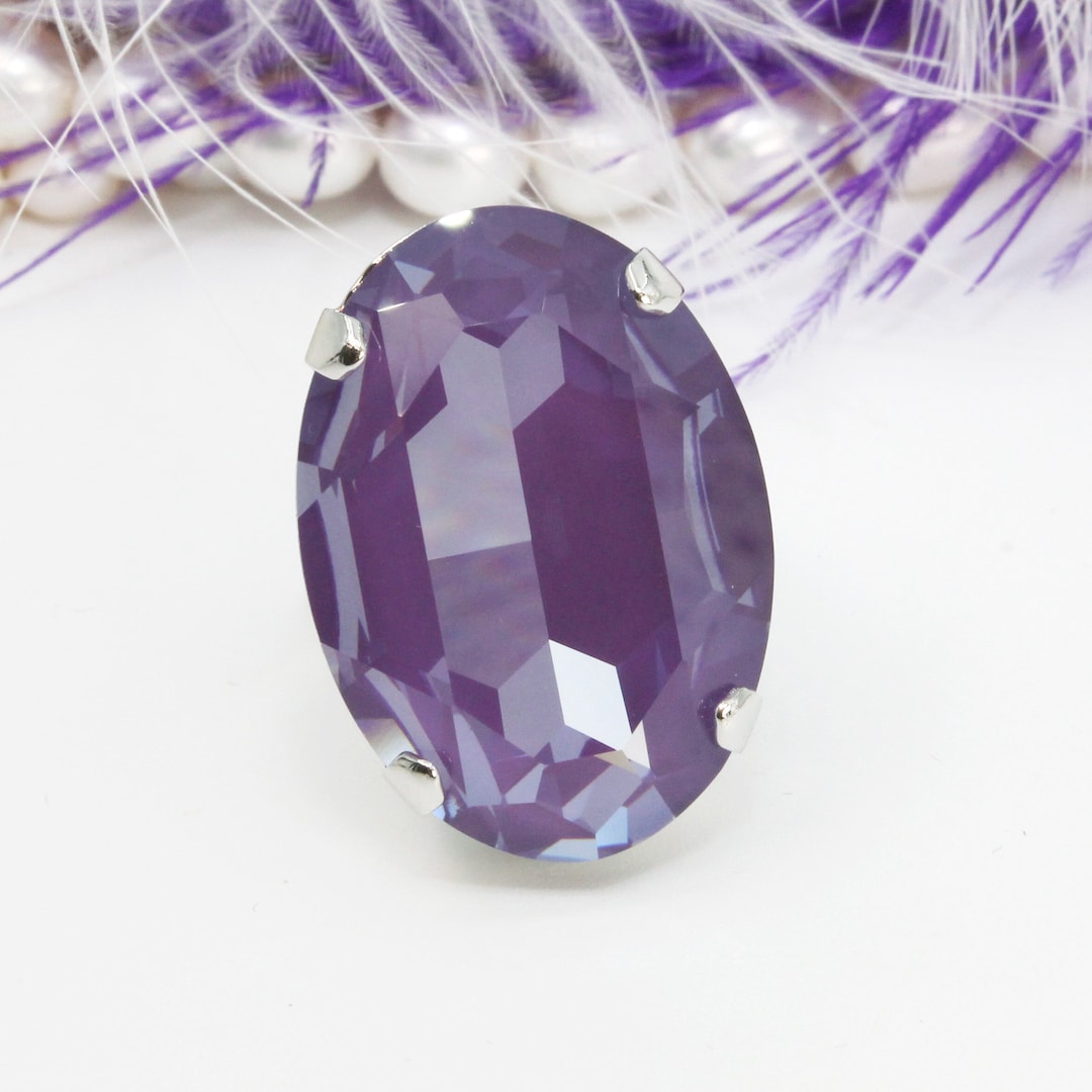 Big Purple Ring, Huge Statement Ring, Anniversary Gift, Oversized Gem ...