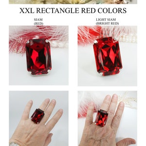 Large Ruby Red Ring, Big Stone Ring, Cocktail Ring for Men, Oversize ...