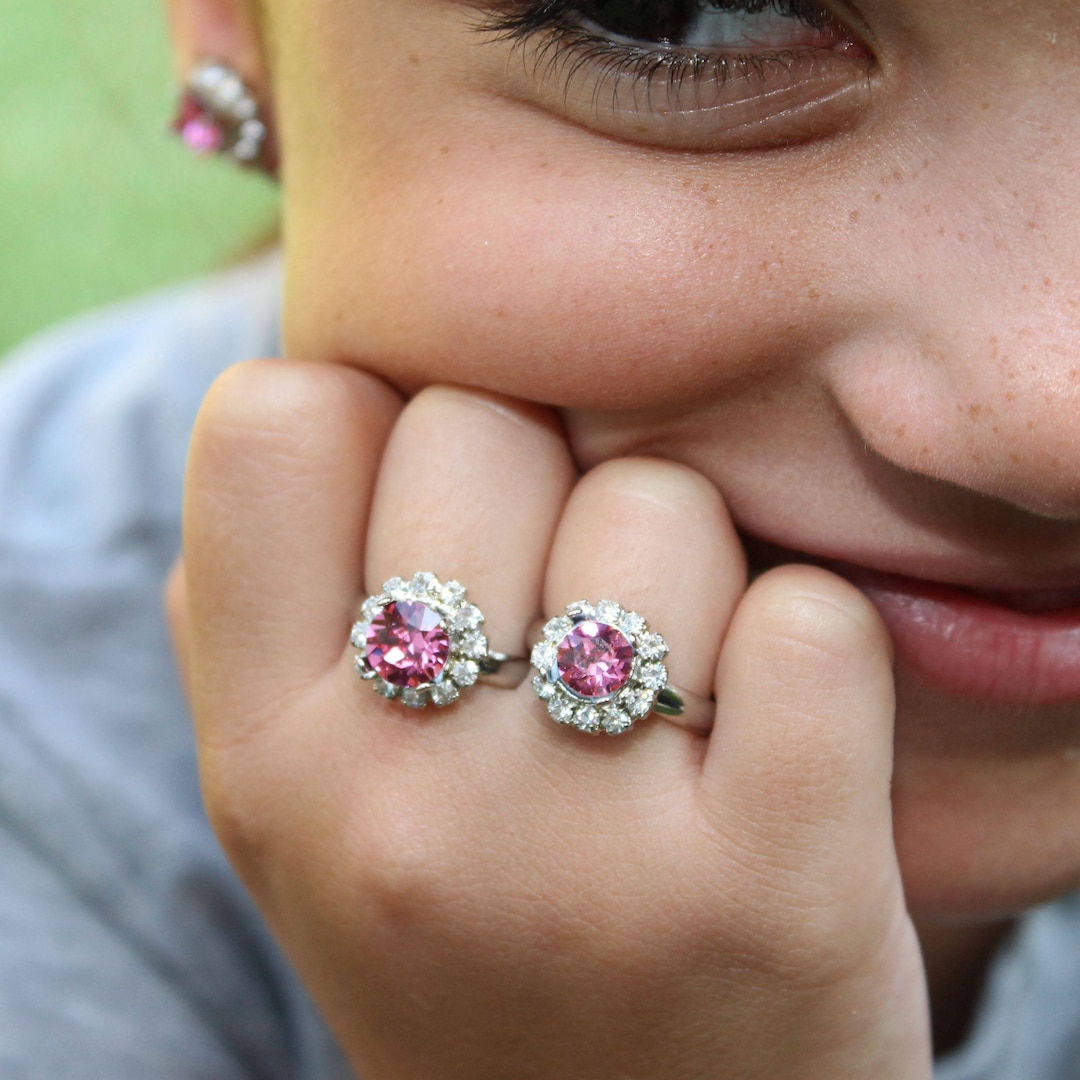 Pink Toddler Ring, Little Girls Rings, Baptism Gift Girl, Flower Girl ...