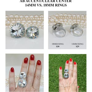 Red Ring Scarlet Wine Red Crystal Cocktail Bridal European Ring Red ...