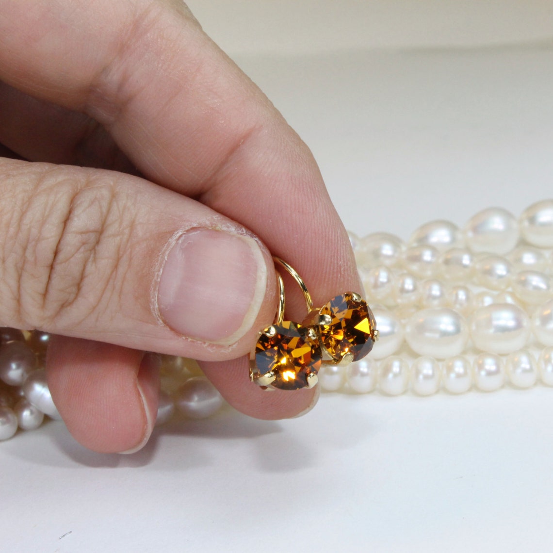 Topaz Earrings Yellow Topaz European Crystal Drop Crystal - Etsy