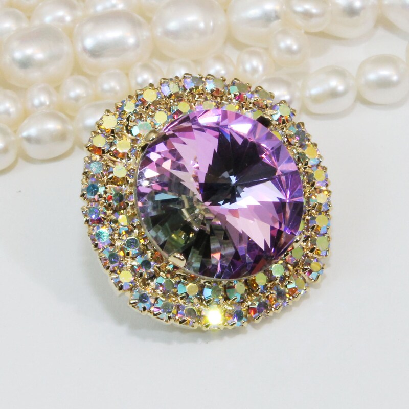 Purple Brooch - Etsy