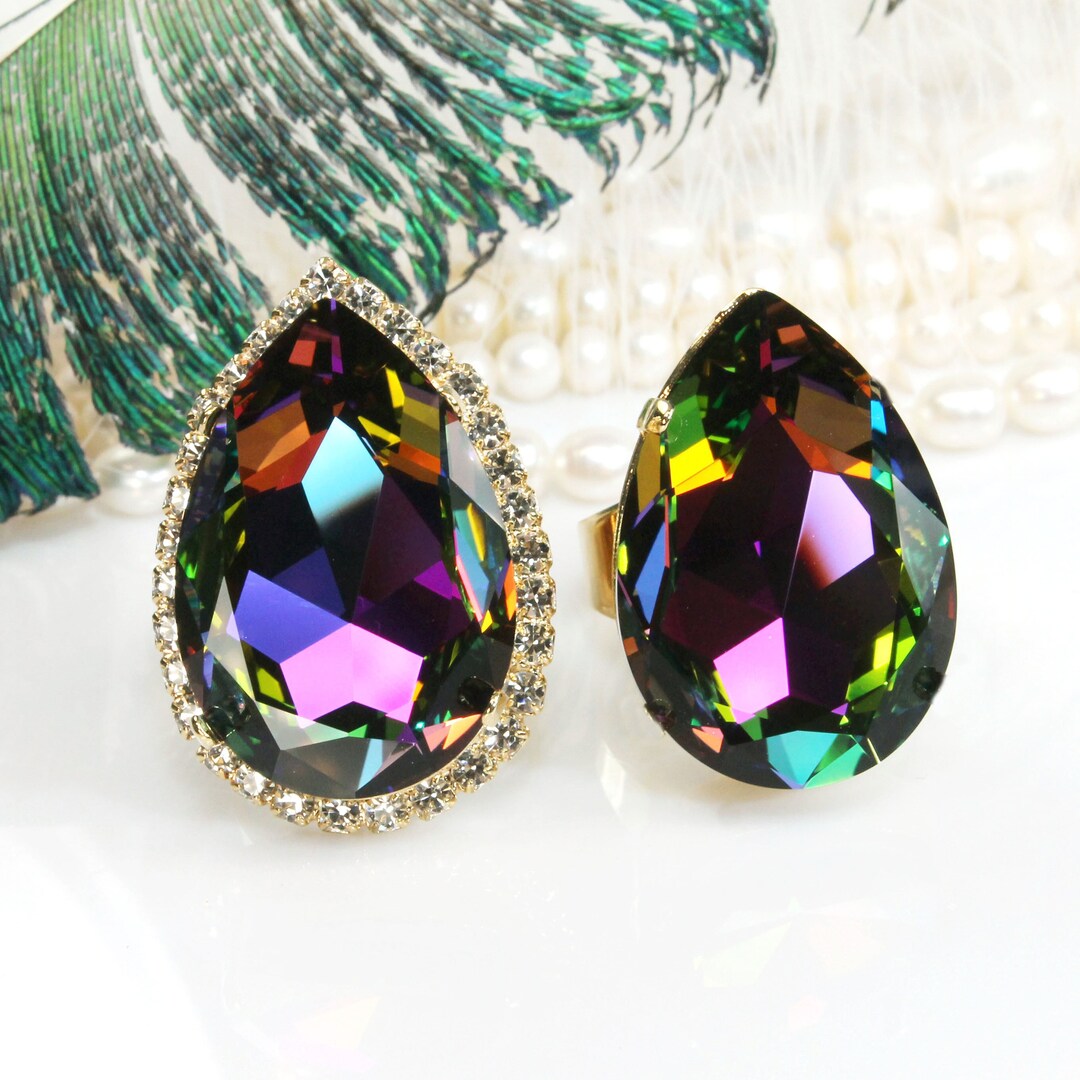 Vitrail Medium Crystal Ring, Oversize Stone Ring, Large Rainbow Ring ...