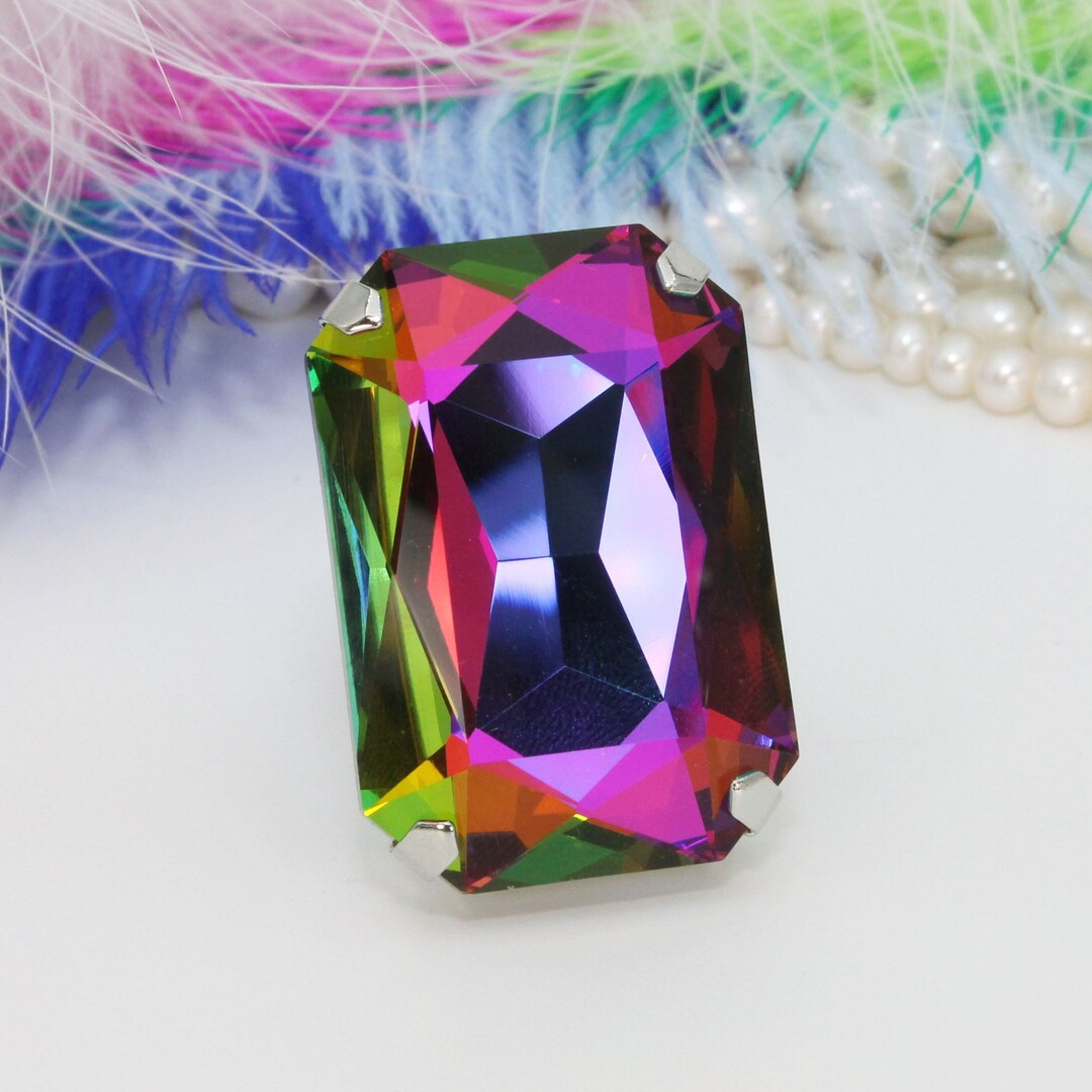 Large Rainbow Cocktail Ring, Drag Queen Jewelry, Plus Size Rings, Huge ...