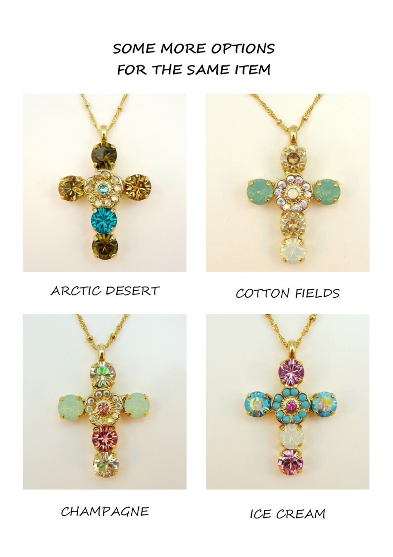 Mint Green Cross European Crystal Cross Pendant Mint Champagne - Etsy