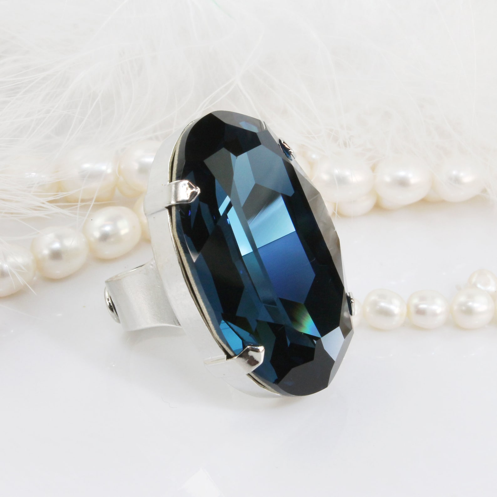 Large Blue Stone Ring Mens Huge Rings Extra Large Cocktail - Etsy