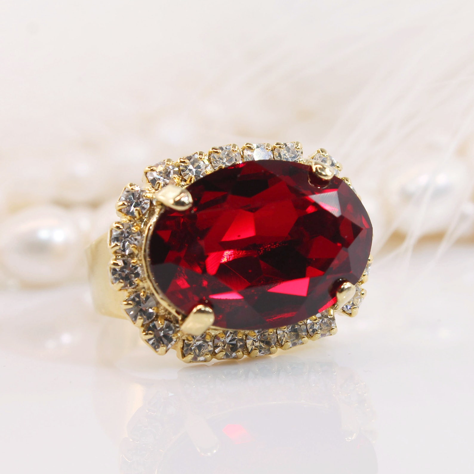 Yellow Crystal Ring European Yellow Cocktail Ring Canary Yellow Ring ...