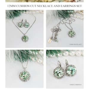 Sage Green Jewelry Set, Light Green Jewelry, Chrysolite Necklace, Mint ...