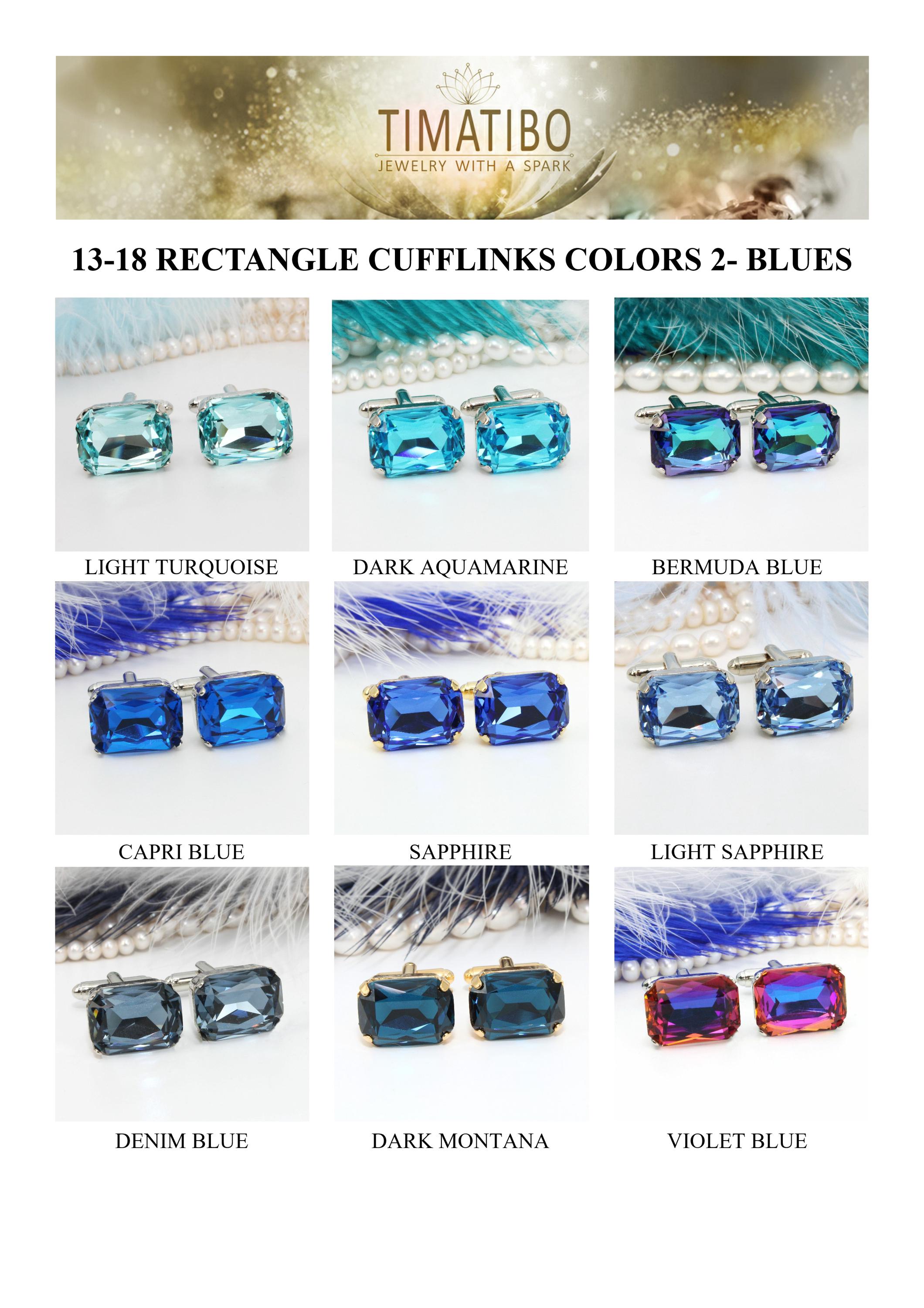 Royal Blue Cufflinks, Rectangle Crystal Cufflinks, Best Man Gift ...