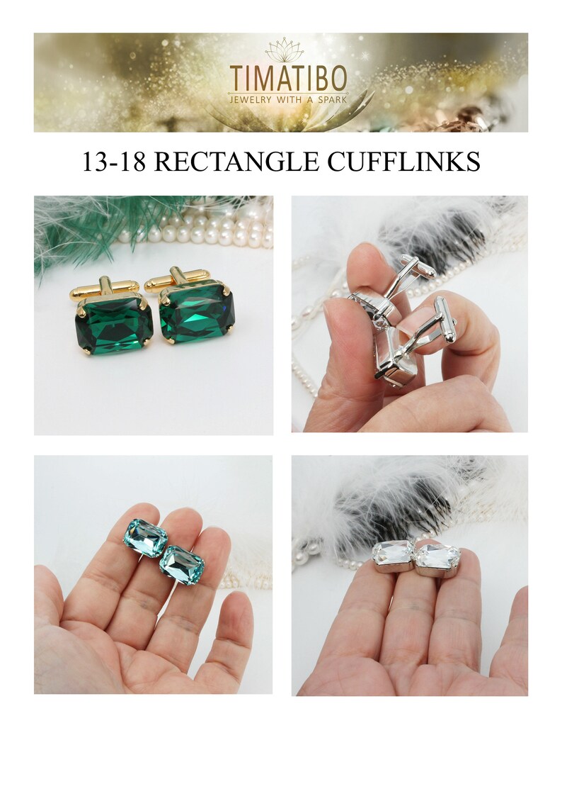 Deep Blue Cufflinks, Rectangle Crystal Cufflinks, Best Man Gift ...