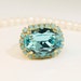 Aqua Blue Ring Adjustable Crystal Turquoise European Oval Ring - Etsy ...