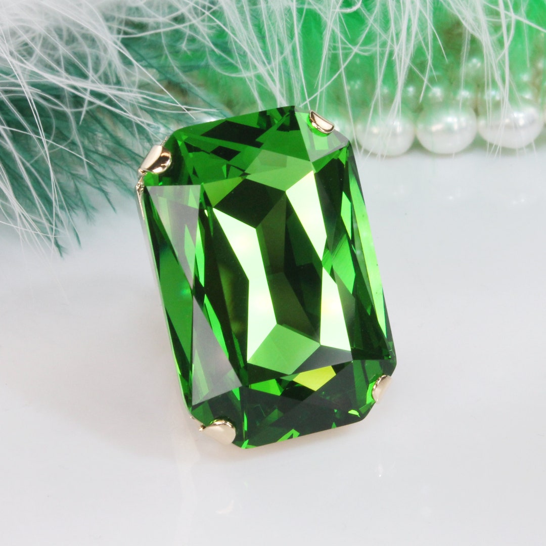 Kelly Green Cocktail Ring, Large Green Ring, Peridot Gigantic Ring ...