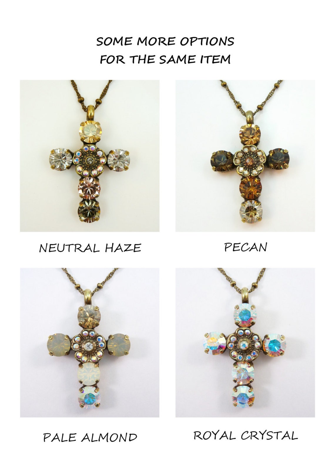 Crystal Cross AB European Crystal Cross Necklace Pendant | Etsy