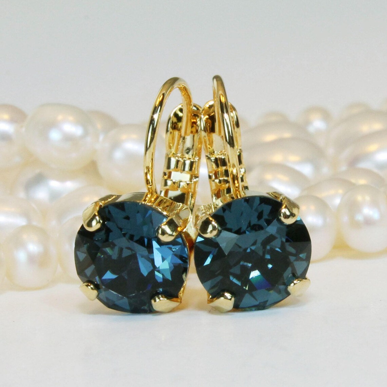 Navy Blue Crystal Bracelet, Wedding Day Jewelry, Bridesmaid Bracelet ...