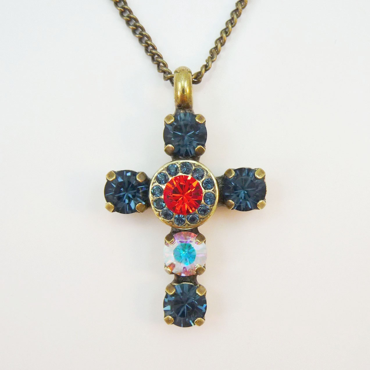 Orange Navy Blue Cross Necklace Navy Cross Pendant Game Day Auburn ...