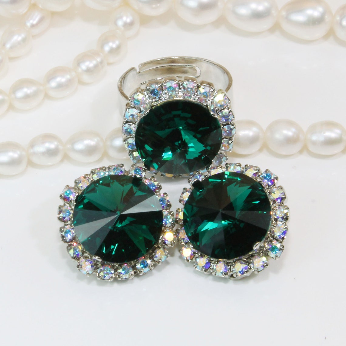 Emerald Set Emerald Green Bridesmaids Set European Crystal - Etsy