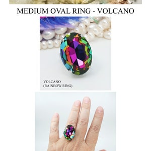 Vitrail Light Ring, Aqua Blue Purple Ring, Oversized Crystal Ring ...