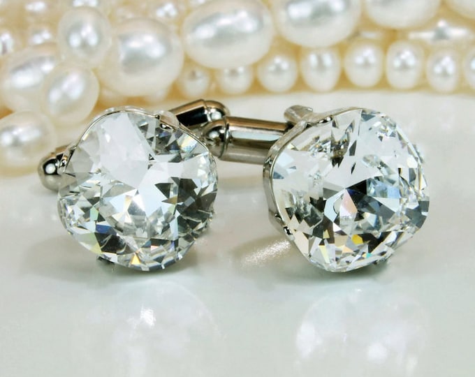 Swarovski Cufflinks Personalised Cufflinks Crystal Cufflinks Gem Stone ...