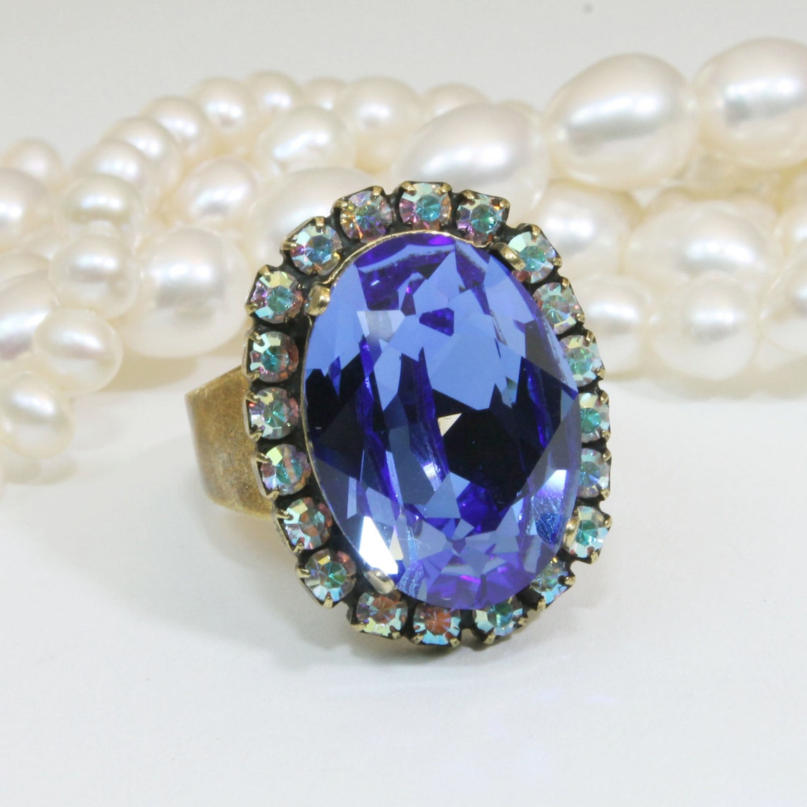 Royal Blue Ring Royal Blue Cocktail Ring Sapphire Blue - Etsy