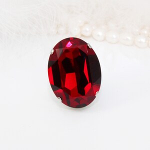 Large Red Ring, Mens Crystal Ring, Statement Jewelry, Huge Stone Ring ...