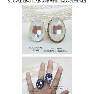 Big Crystal Ring Big Stone Large Oversize Statement Clear White Ring ...