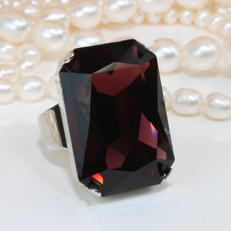 Burgundy Ring - Etsy