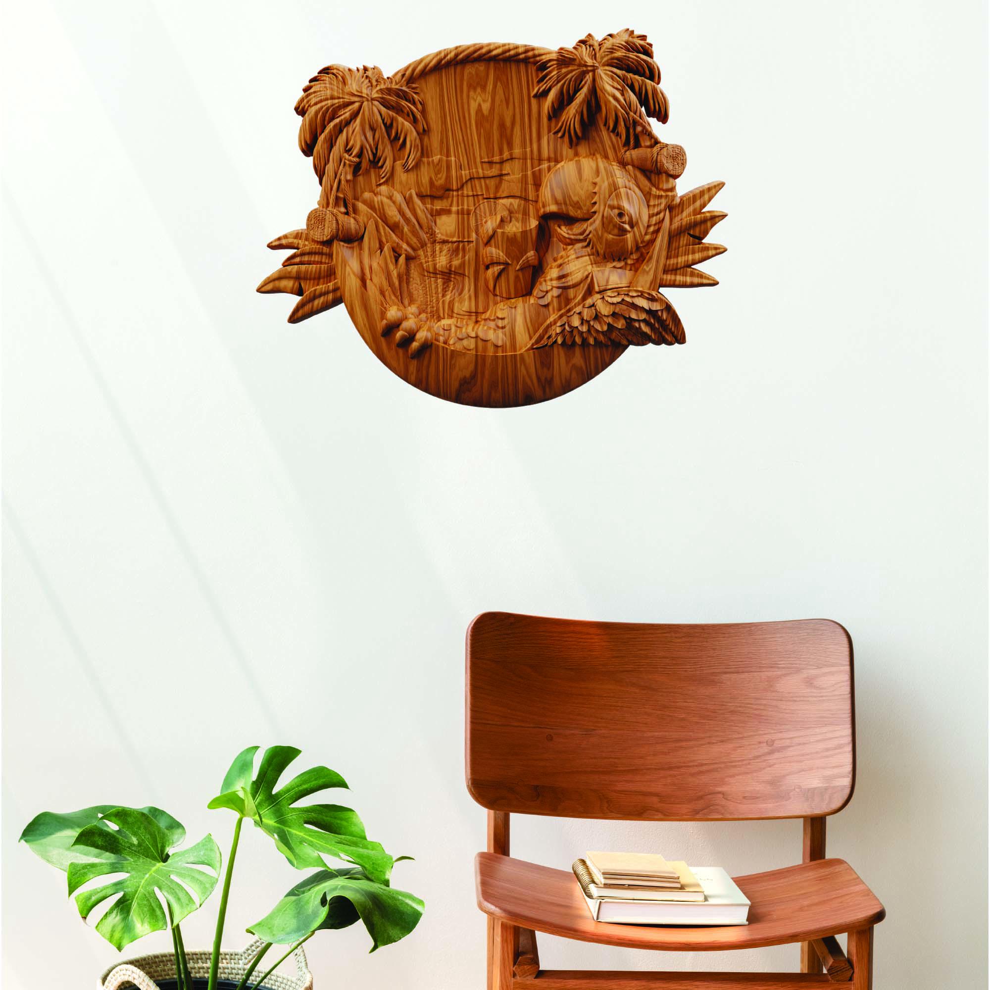 Parrot 3D STL File for Cnc Router, Tropical Wood Carving Design, Exotic ...