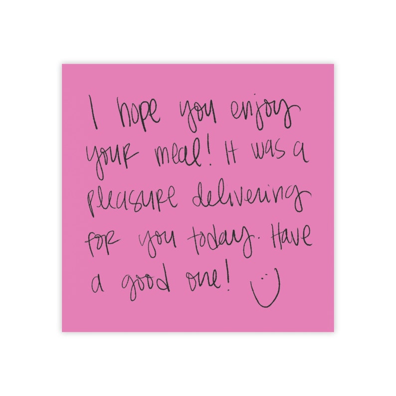 Generic Hand Written Meal Delivery Thank You Post-it Notes for Doordash ...