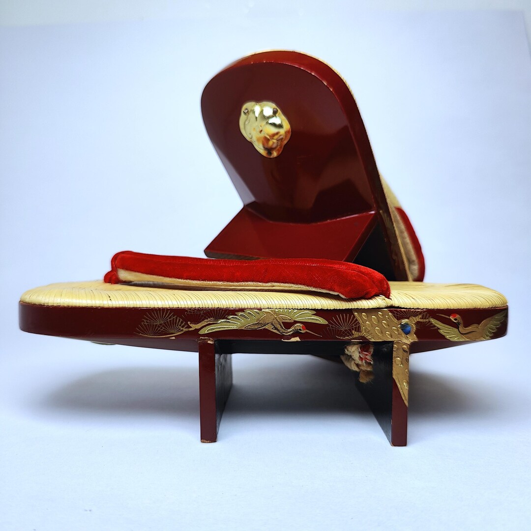 Vintage Maroon-red Lacquer Straw 1980s Crane Japanese Geisha Geta ...