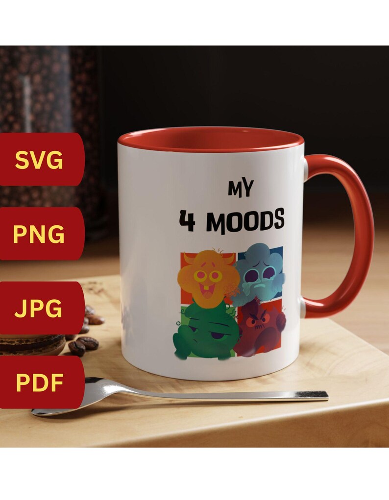 My 4 Moods SVG PNG Transparent Background Cricut Files Clipart Emotions ...