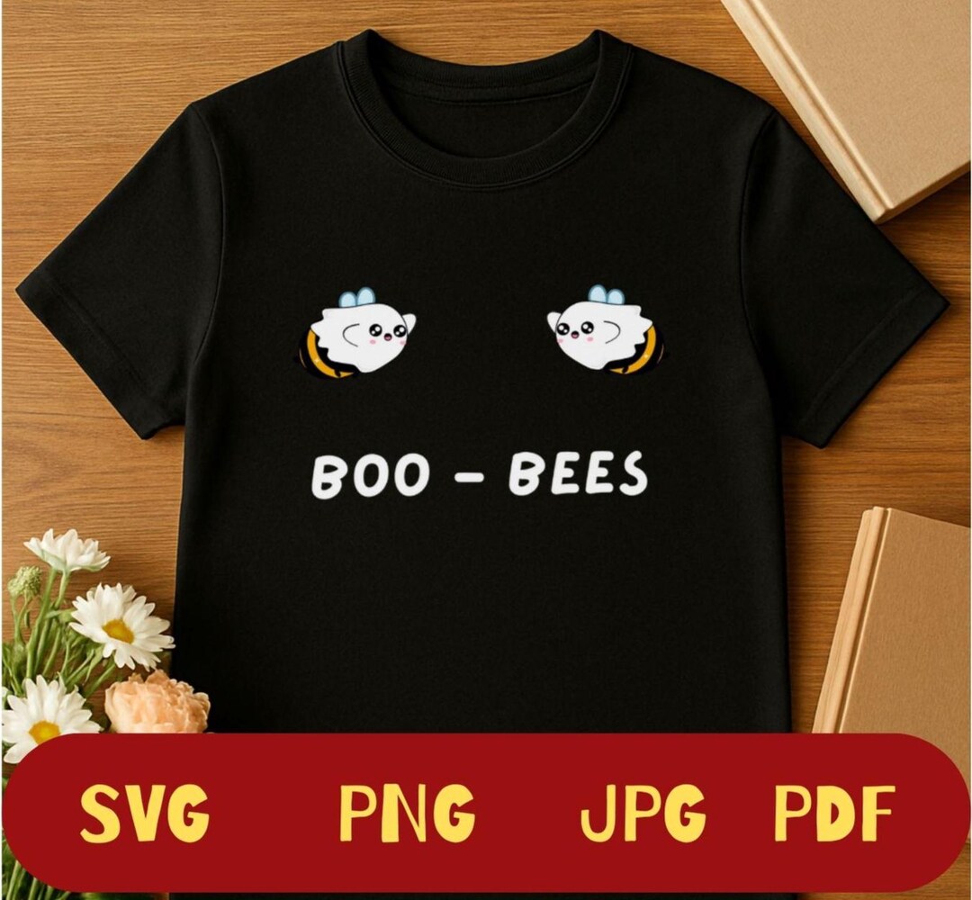 Boo-bees SVG PNG Funny Halloween Bee Clipart Cute Kawaii Black White ...