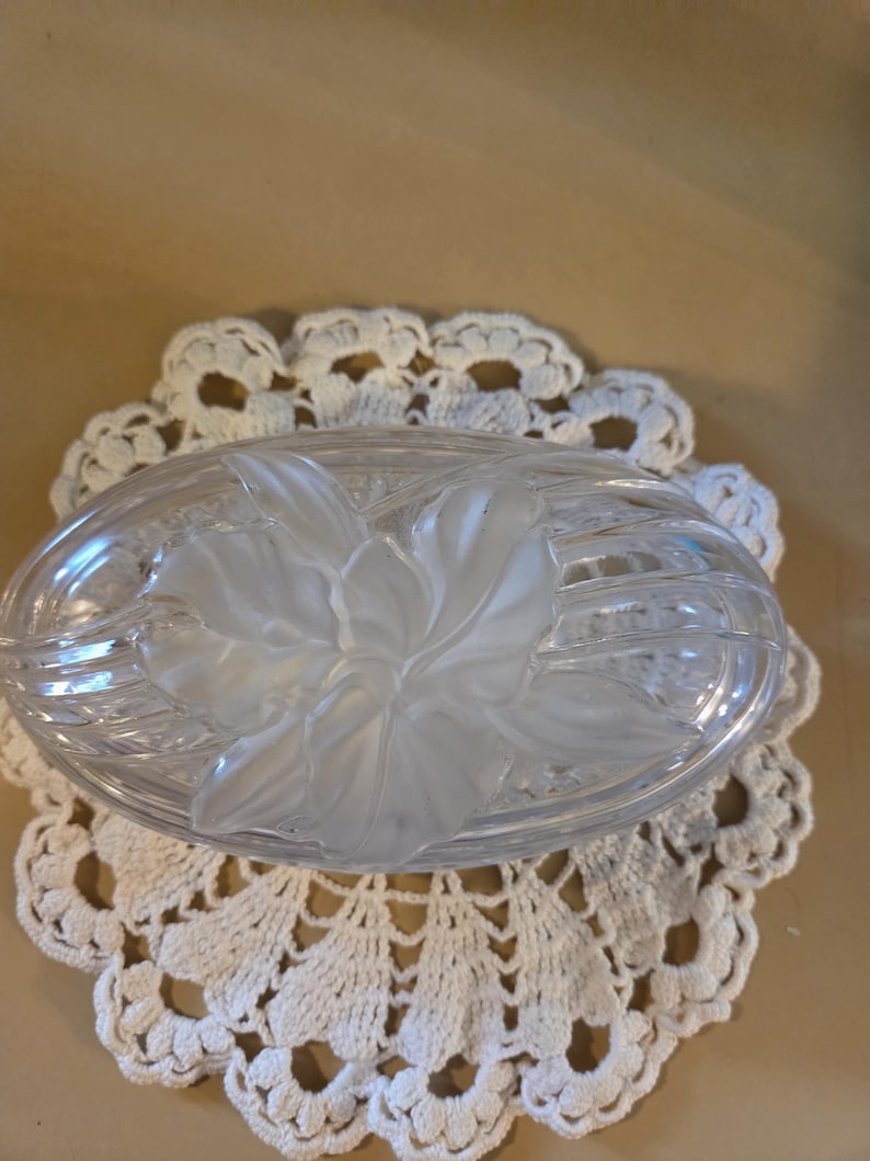 Oval Crystal Frosted Iris Trinket Candy Dish Mikasa Studio Nova - Etsy