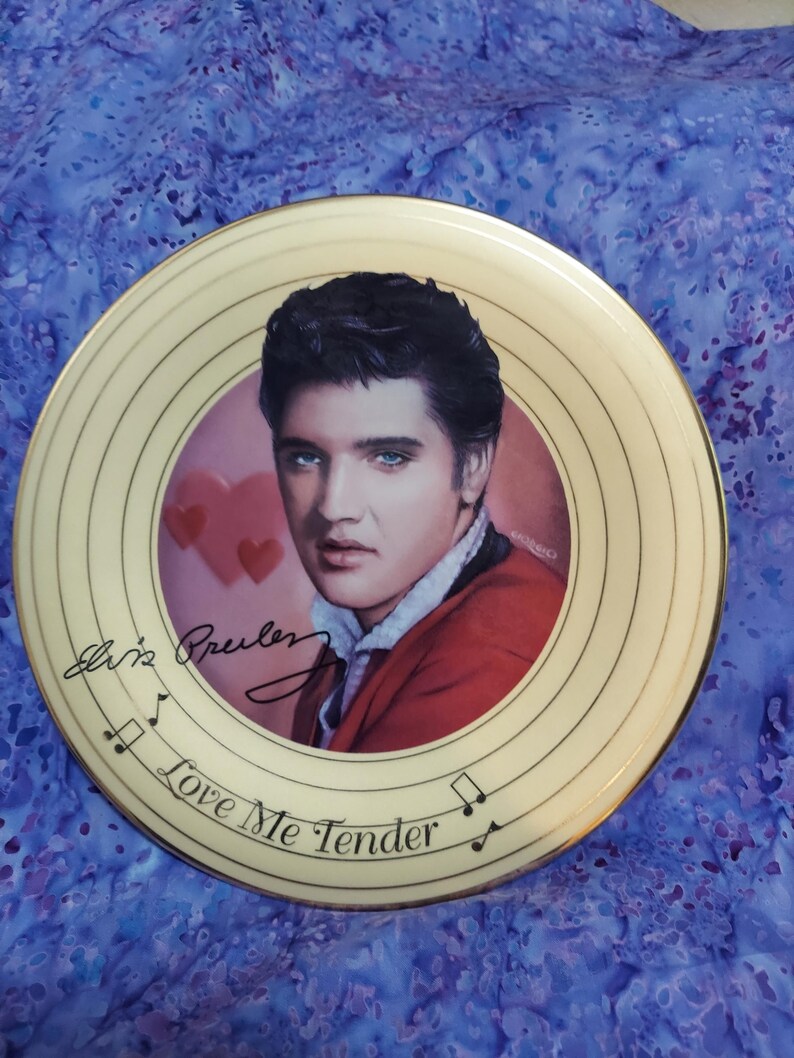 Elvis Presley Plate Signed Love Me Tender Solid Gold Collection - Etsy