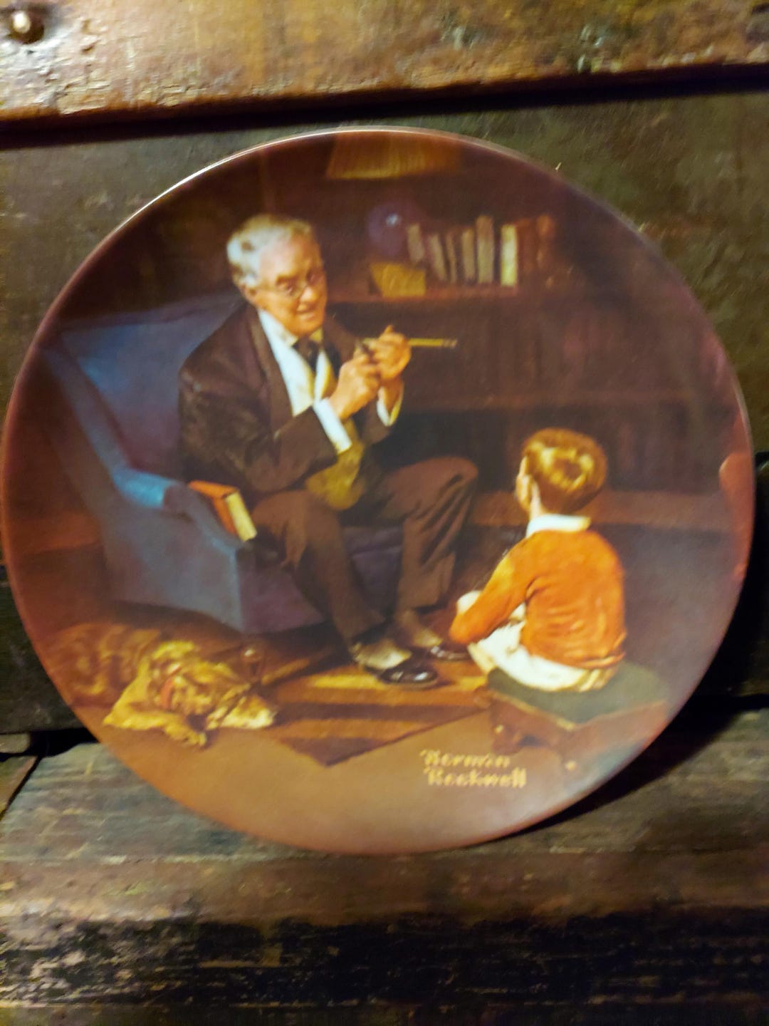 The Tycoon - Norman Rockwell Plate - Etsy